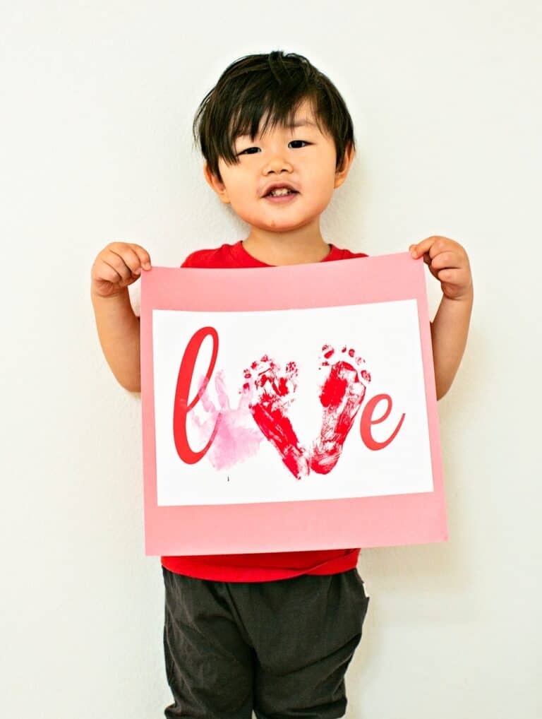 Love Handprint Art - Cute Preschool Valentine Craft