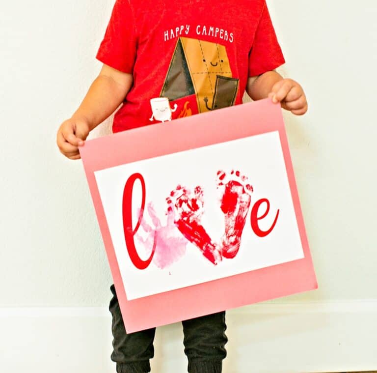 Love Handprint Art - Cute Preschool Valentine Craft