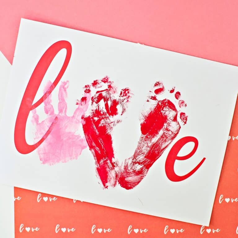 Love Handprint Art - Cute Preschool Valentine Craft