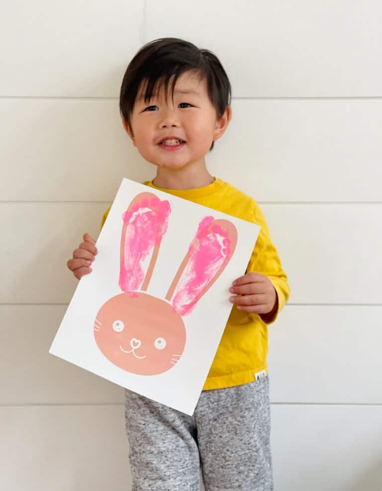 Bunny Footprint Art - Cute Easter Bunny Craft for Kids