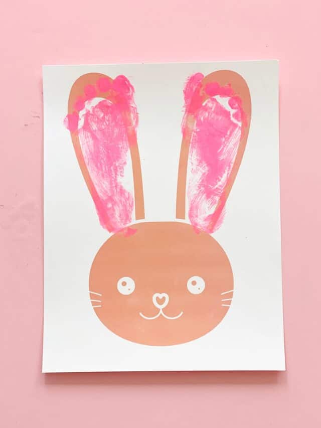 Bunny Footprint Art - Cute Easter Bunny Craft for Kids
