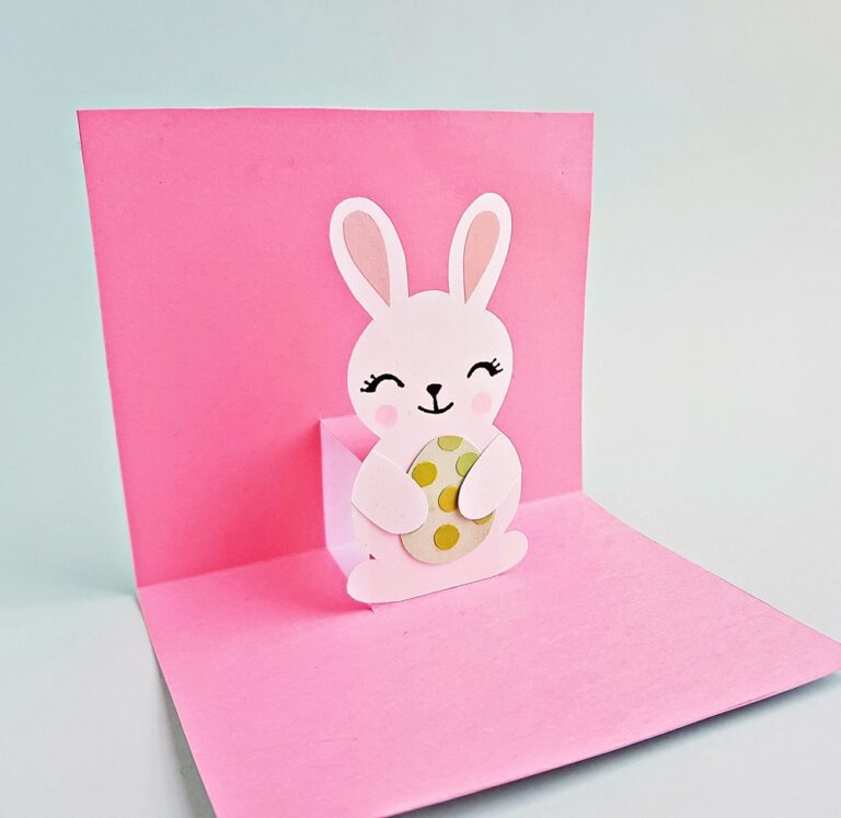 Pop-Up Bunny Easter Card - Cute Easter Craft for Kids With Free Printable
