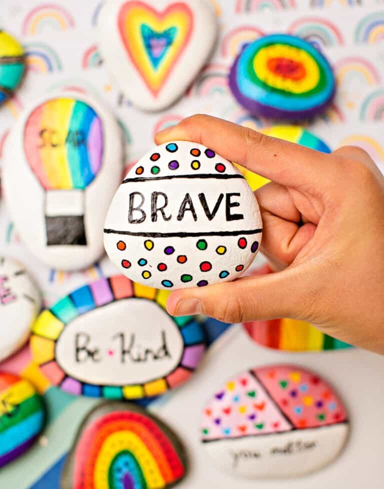 Rainbow Kindness Rocks - Inspirational Painted Rocks