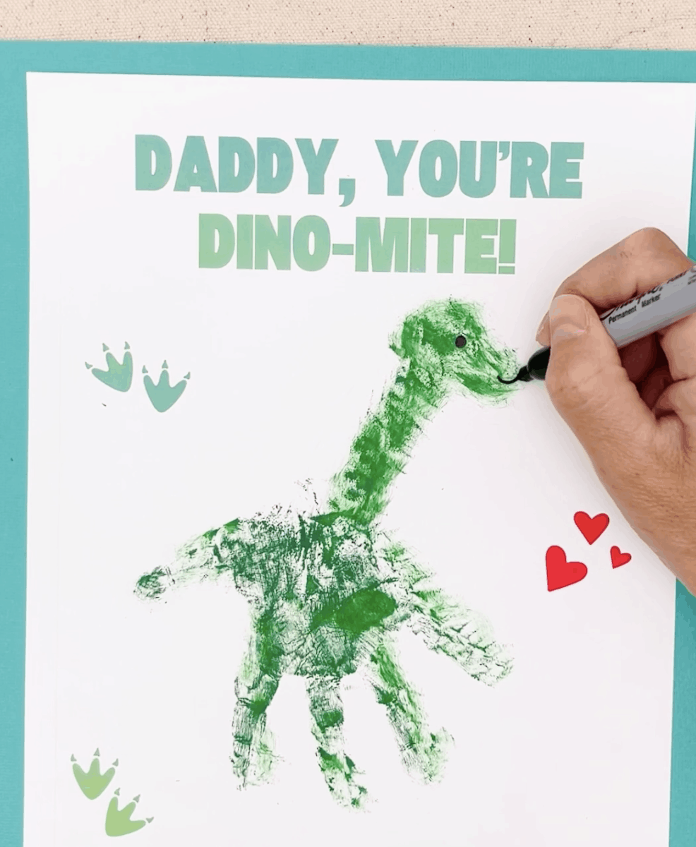 Dinosaur Handprint Art - Cute Father's Day Craft