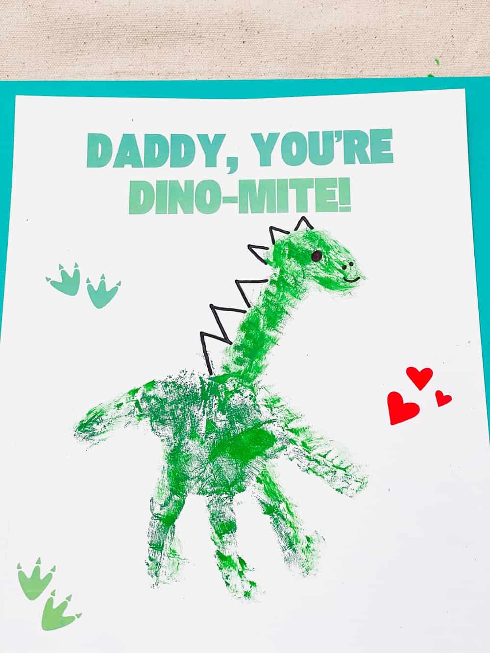 Dinosaur Handprint Art - Cute Father's Day Craft
