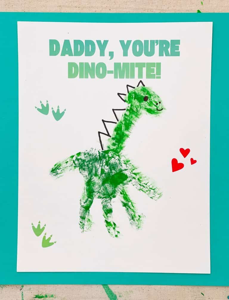Dinosaur Handprint Art - Cute Father's Day Craft