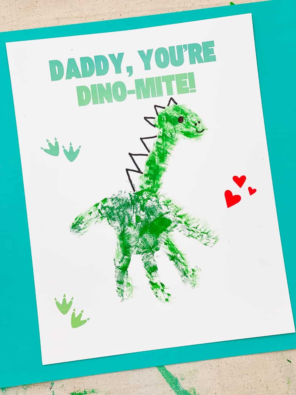 Dinosaur Handprint Art - Cute Father's Day Craft