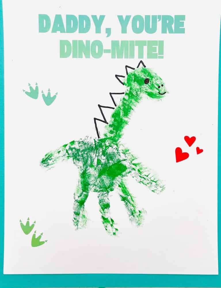 Dinosaur Handprint Art - Cute Father's Day Craft