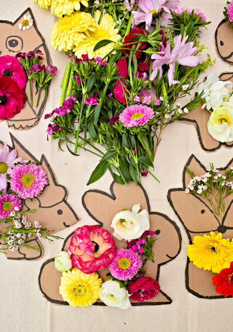 Flower Animal Nature Craft - Fun Outdoor Activity For Kids