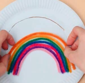 Rainbow Paper Plate Craft - Weather Learning Activity