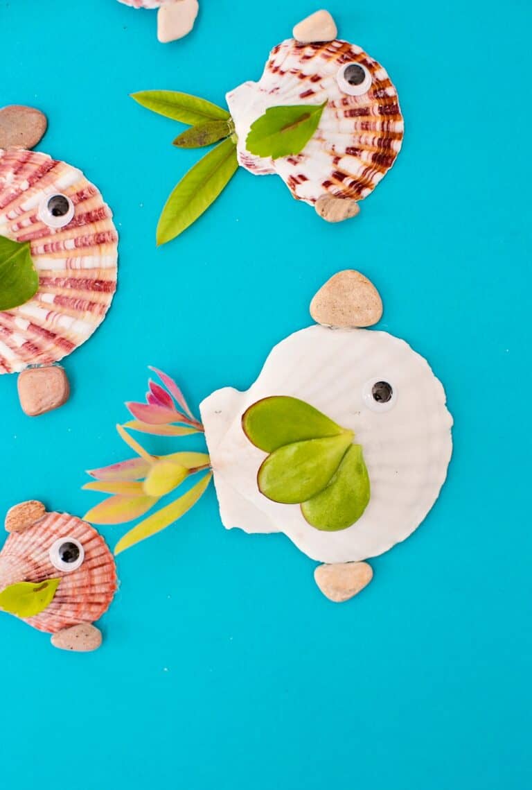 Nature Seashell Fish Craft - Cute Summer Craft For Kids