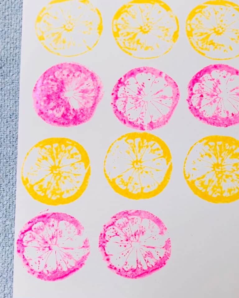 Lemon Fruit Stamping Art Project For Kids