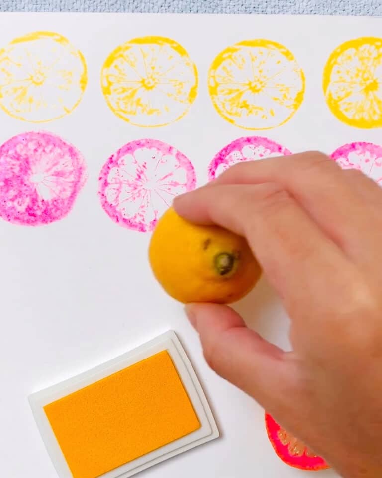 Lemon Fruit Stamping Art Project For Kids
