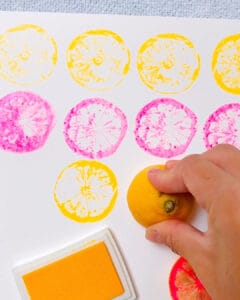 Lemon Fruit Stamping Art Project For Kids
