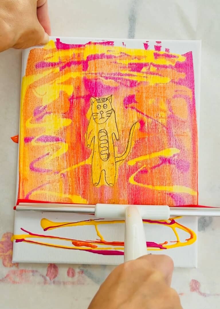 This Squeegee Paint Drawing Reveal is a Super Fun Kids Art Project!