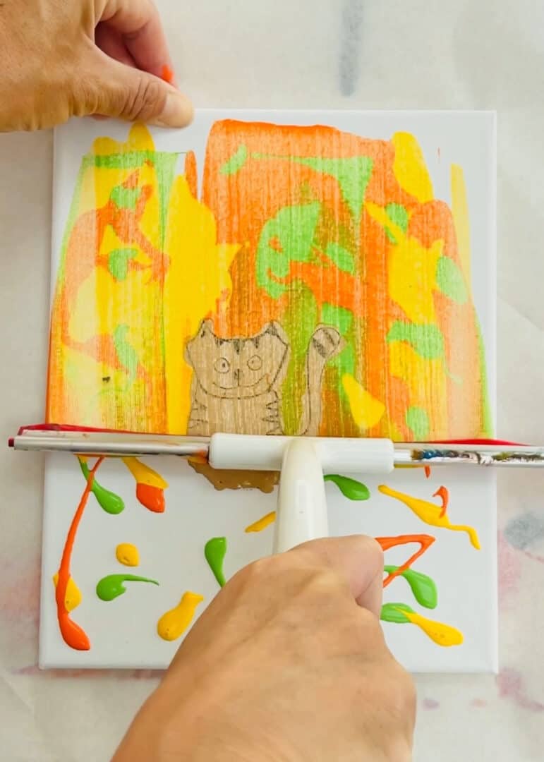 This Squeegee Paint Drawing Reveal is a Super Fun Kids Art Project!