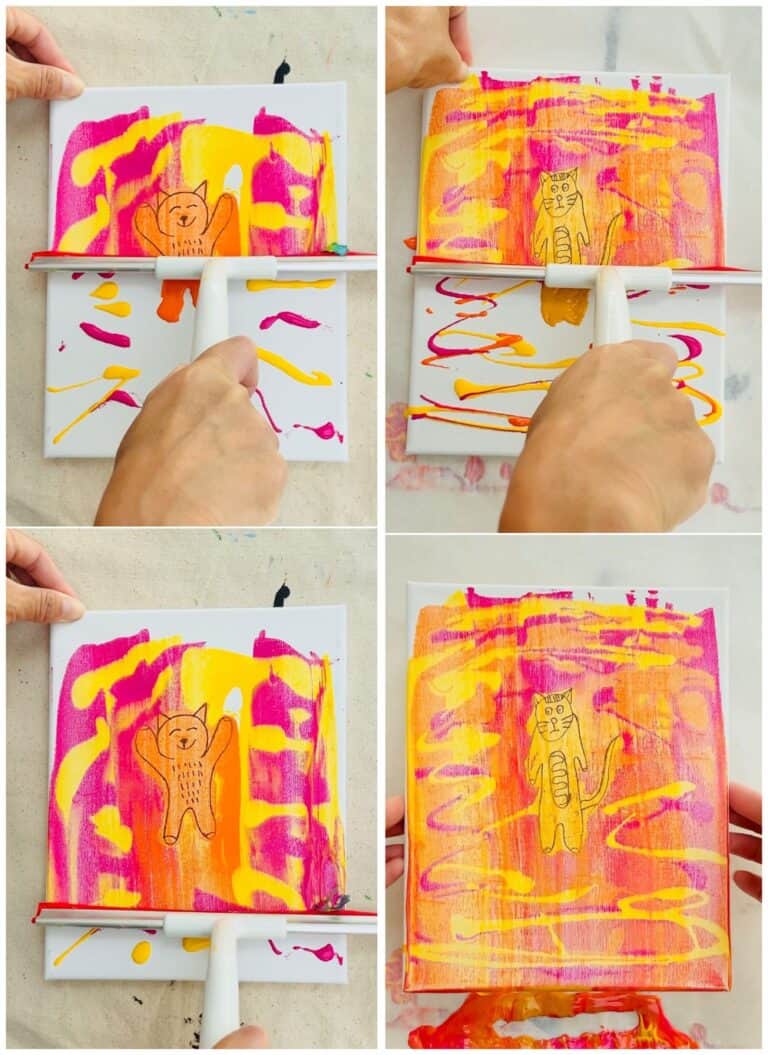This Squeegee Paint Drawing Reveal is a Super Fun Kids Art Project!