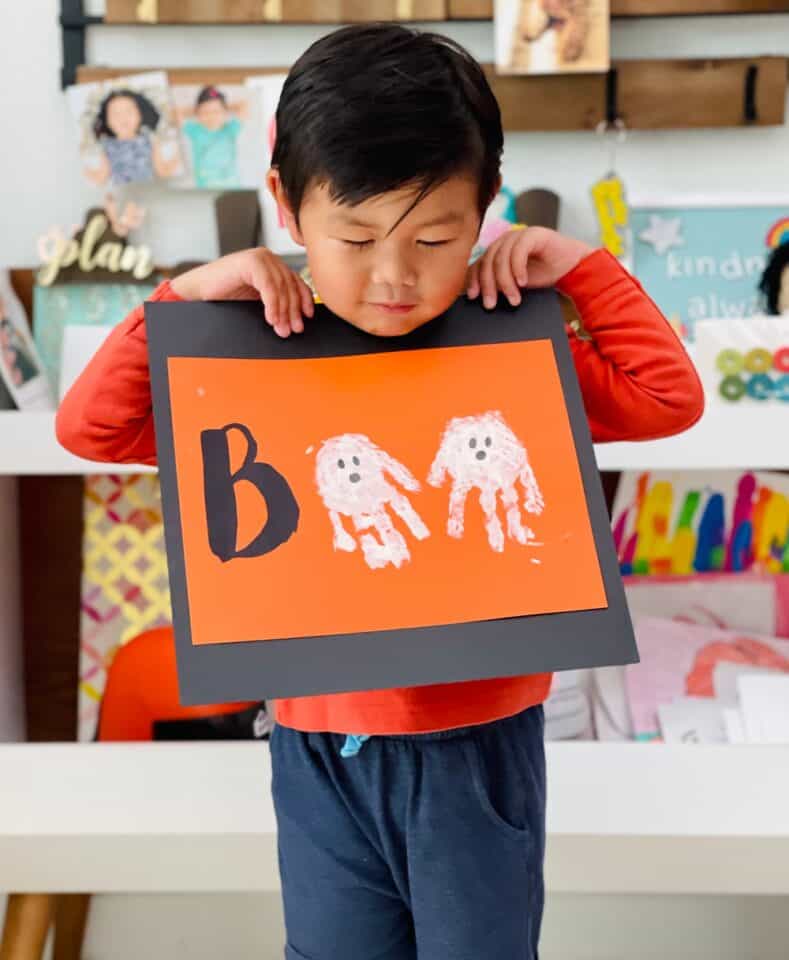 Ghost Handprint Art - Cute Halloween Craft For Kids