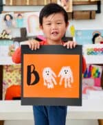 Ghost Handprint Art - Cute Halloween Craft For Kids