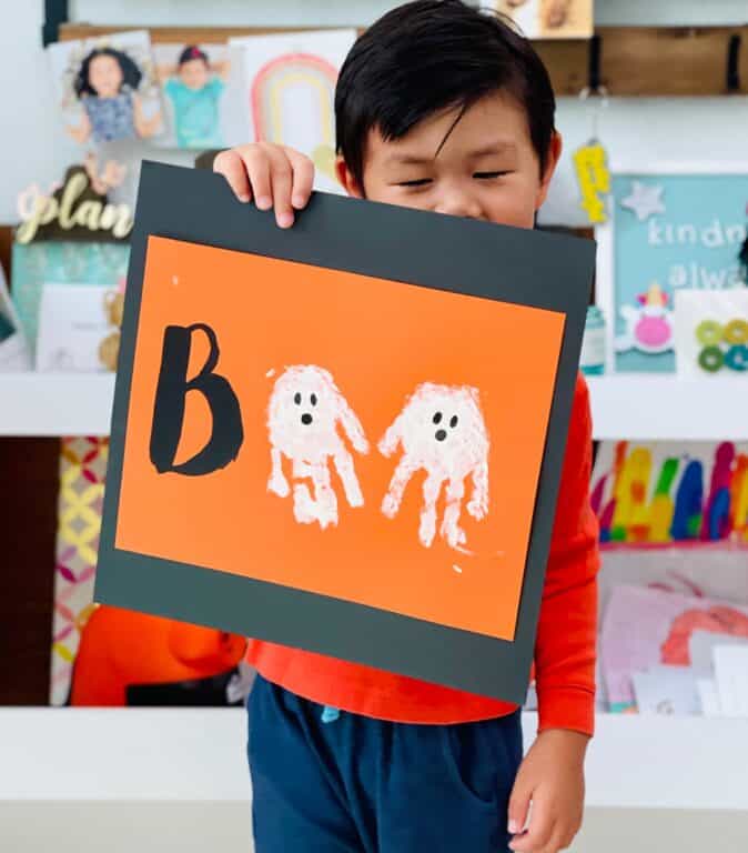 Ghost Handprint Art - Cute Halloween Craft For Kids