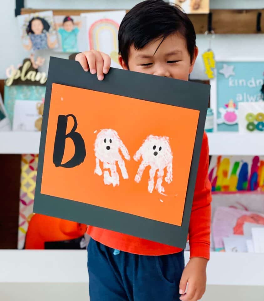 Ghost Handprint Art - Cute Halloween Craft For Kids