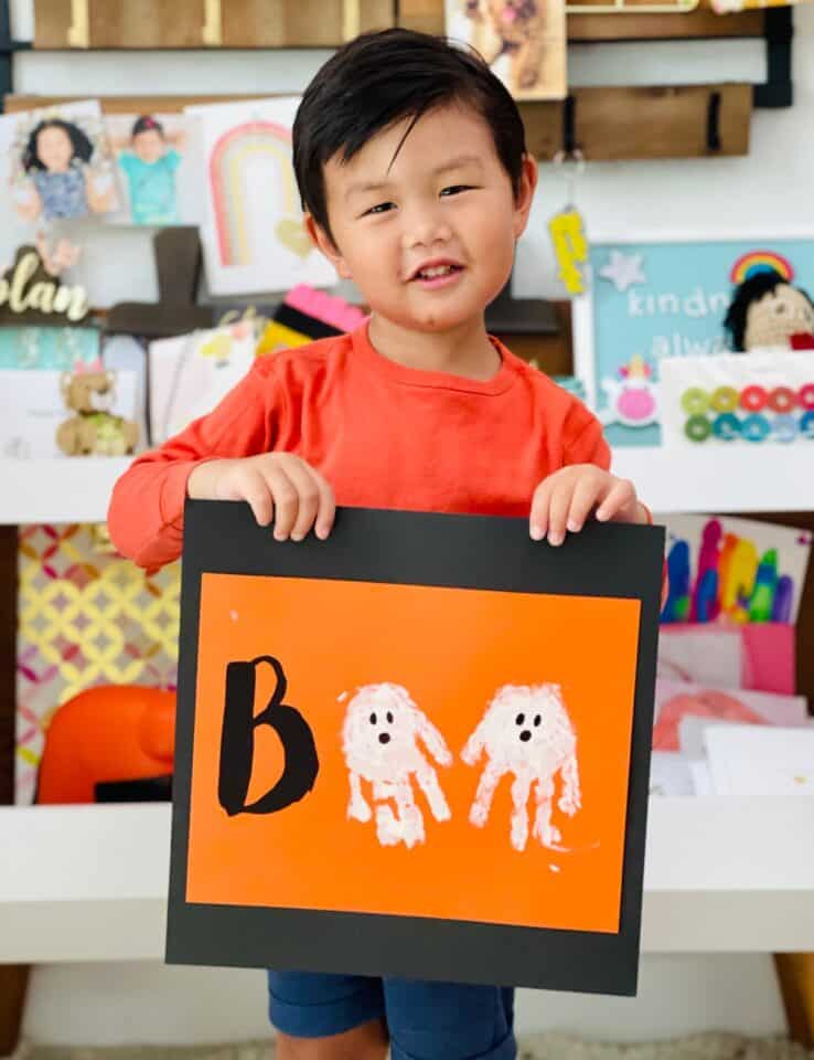 Ghost Handprint Art - Cute Halloween Craft For Kids