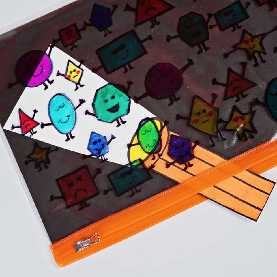 Shape Learning Flashlight Craft - Fun Preschool Craft