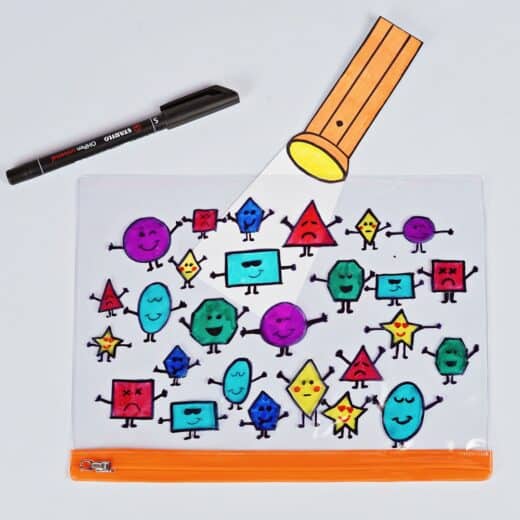 Shape Learning Flashlight Craft - Fun Preschool Craft