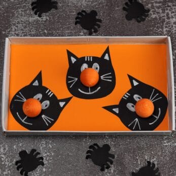 Cat Craft Ball Game - Fun Halloween Cat Craft for Kids