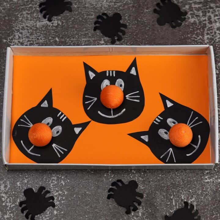 Cat Craft Ball Game - Fun Halloween Cat Craft for Kids