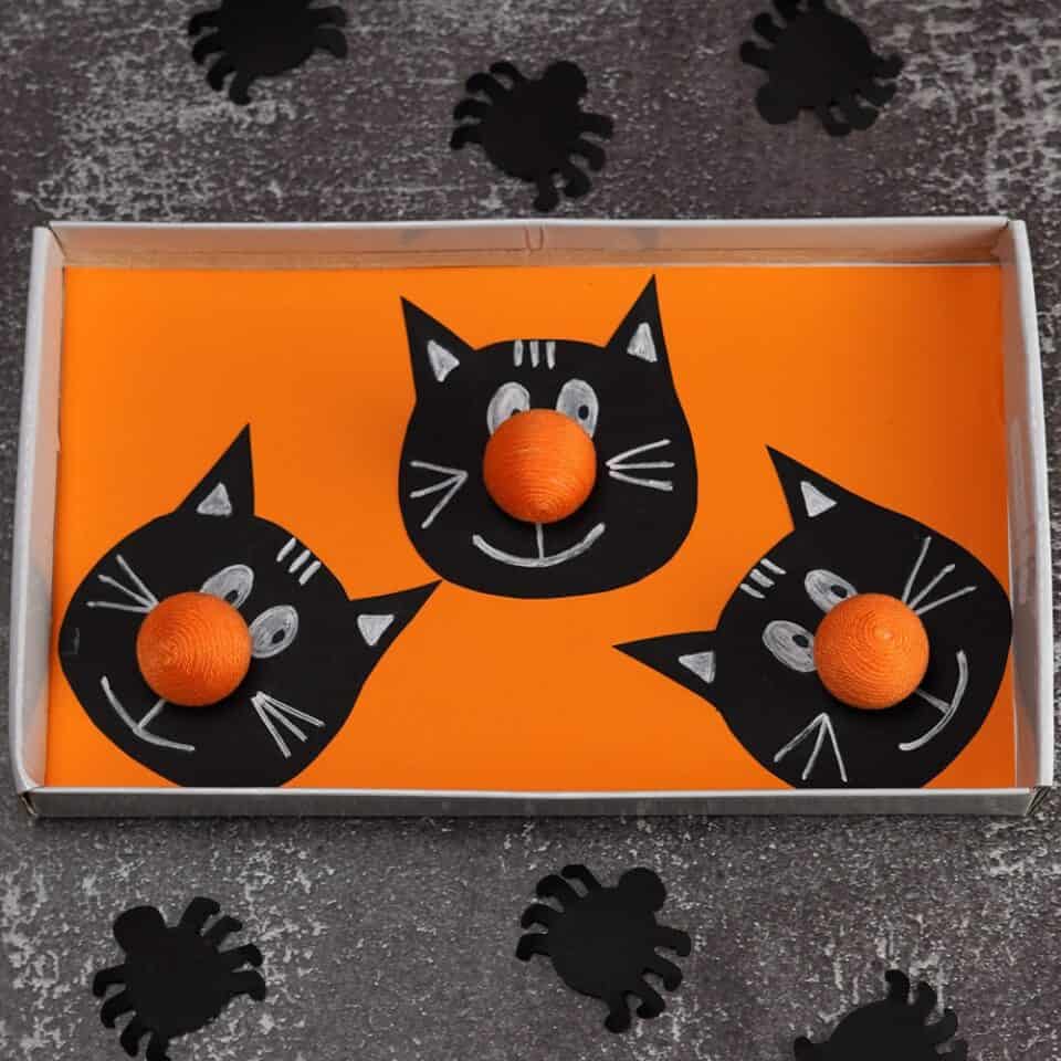 Cat Craft Ball Game - Fun Halloween Cat Craft for Kids