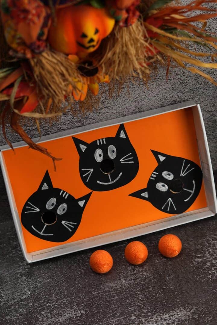 Cat Craft Ball Game - Fun Halloween Cat Craft for Kids