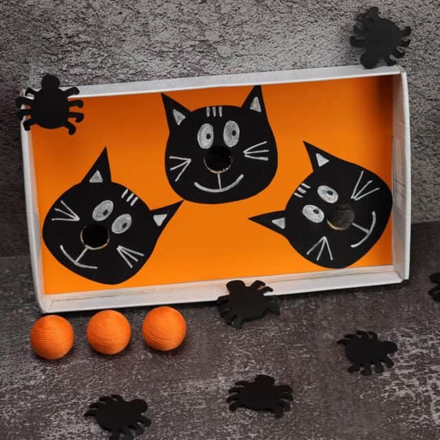 Cat Craft Ball Game - Fun Halloween Cat Craft for Kids