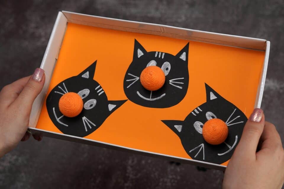 Cat Craft Ball Game - Fun Halloween Cat Craft for Kids