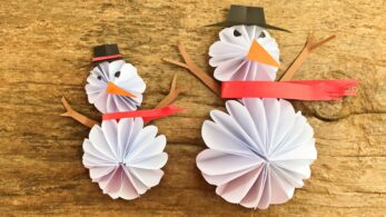 3D Paper Snowman Craft - Easy Christmas Craft For Kids