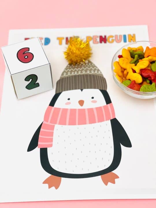 Feed The Penguin Winter Activity For Kids - Winter Preschool Craft