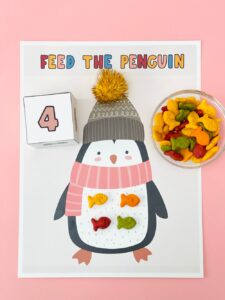 Feed The Penguin Winter Activity For Kids - Winter Preschool Craft