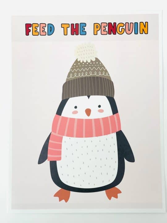 Feed The Penguin Winter Activity For Kids - Winter Preschool Craft