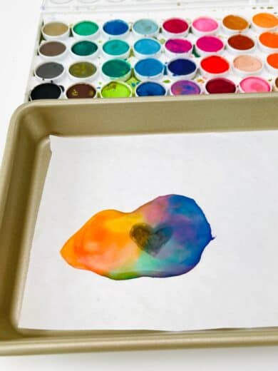 Rainbow Water Experiment - Try this colorful rainbow art project for kids!