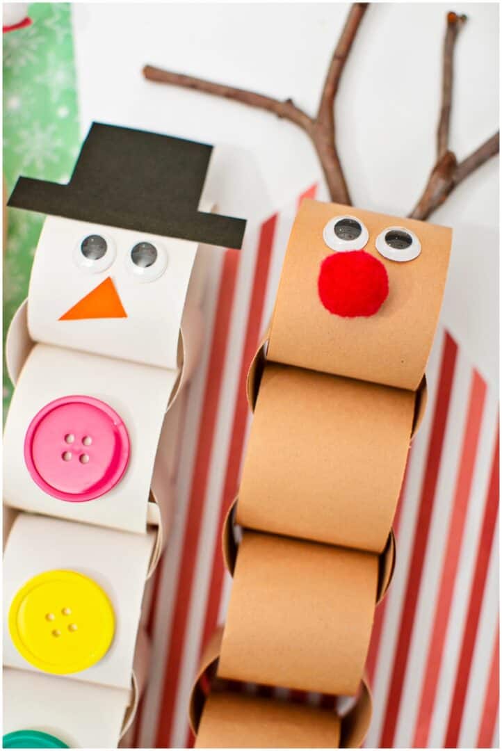 Cute and Easy Christmas Paper Chain Garland Craft