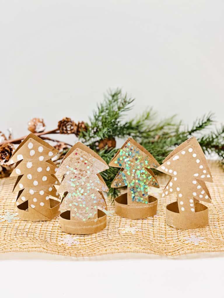 Toilet Paper Roll Christmas Trees - Cute Christmas Craft For Kids