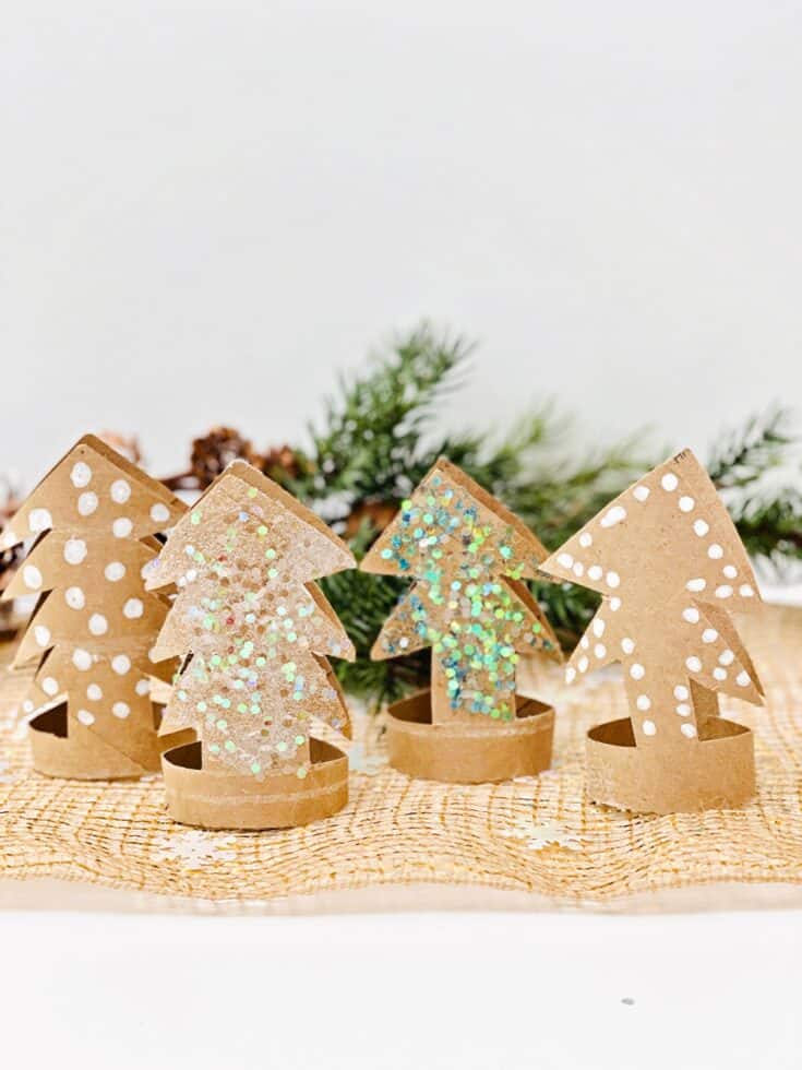 Toilet Paper Roll Christmas Trees - Cute Christmas Craft For Kids
