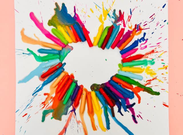Beautiful Melted Crayon Heart Art
