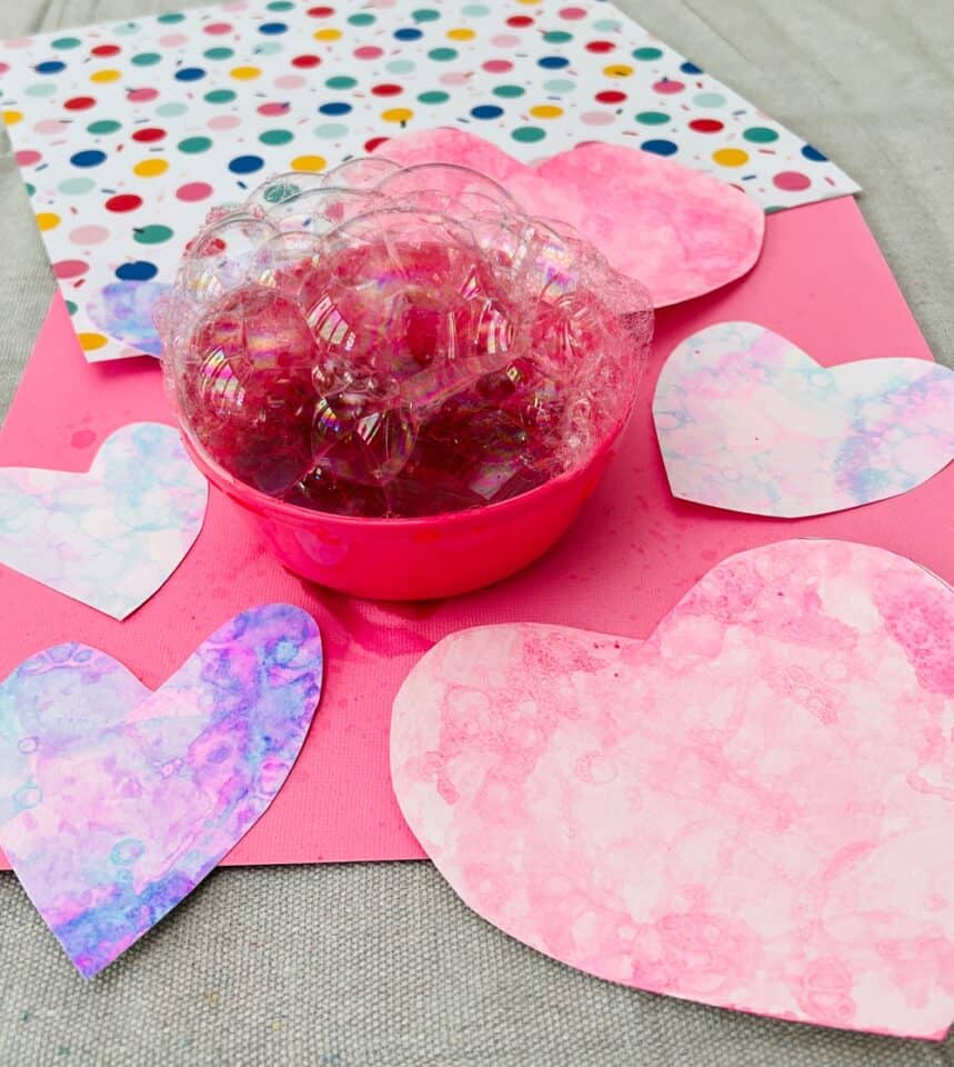 How to Make Bubble Art Heart Prints