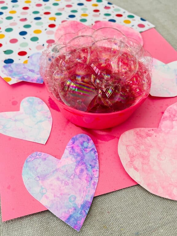 How to Make Bubble Art Heart Prints