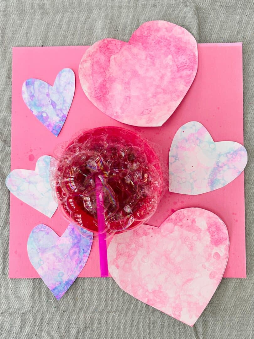 How to Make Bubble Art Heart Prints