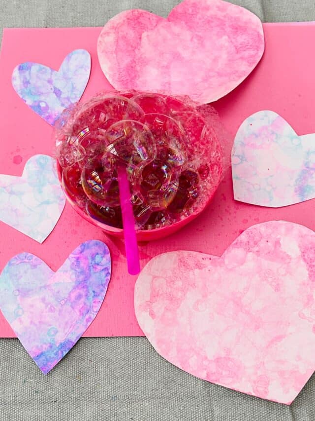 How to Make Bubble Art Heart Prints