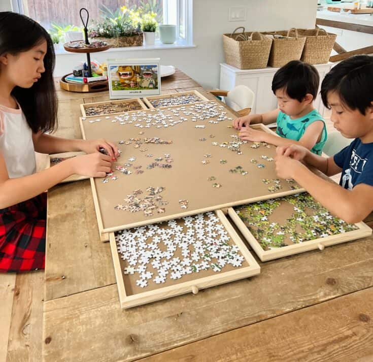 This Puzzle Table Is The Perfect Screen-Free Family Activity