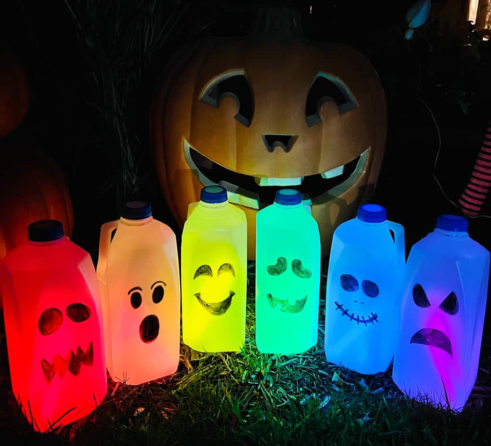 How to Make Spooktacular Milk Jug Jack-O-Lanterns