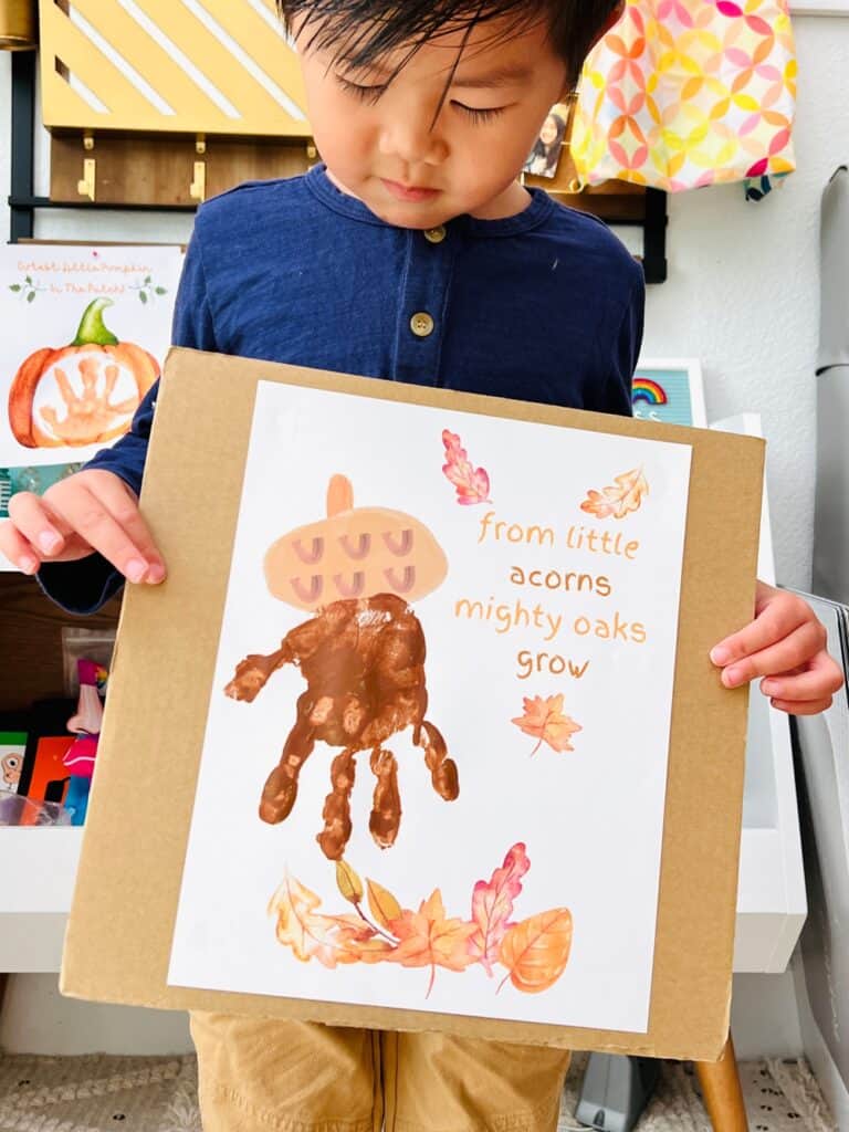 Acorn Handprint Art Is A Sweet Fall Keepsake Art For Kids